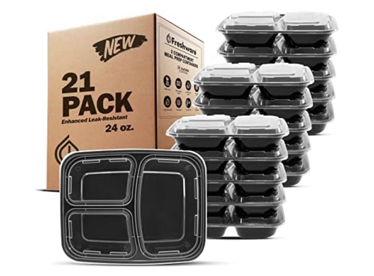 $10.99 Freshware Meal Prep Containers [21 Pack](24 oz) - Mama Deals