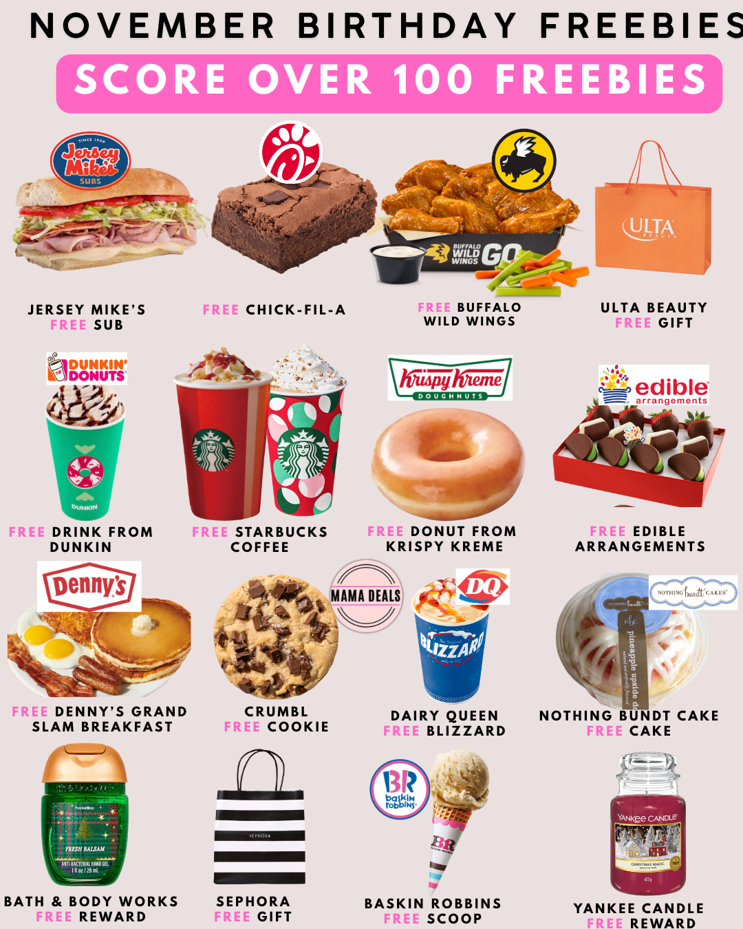 November Birthday Freebies - Celebrate Your Birthday With Free Treats ...
