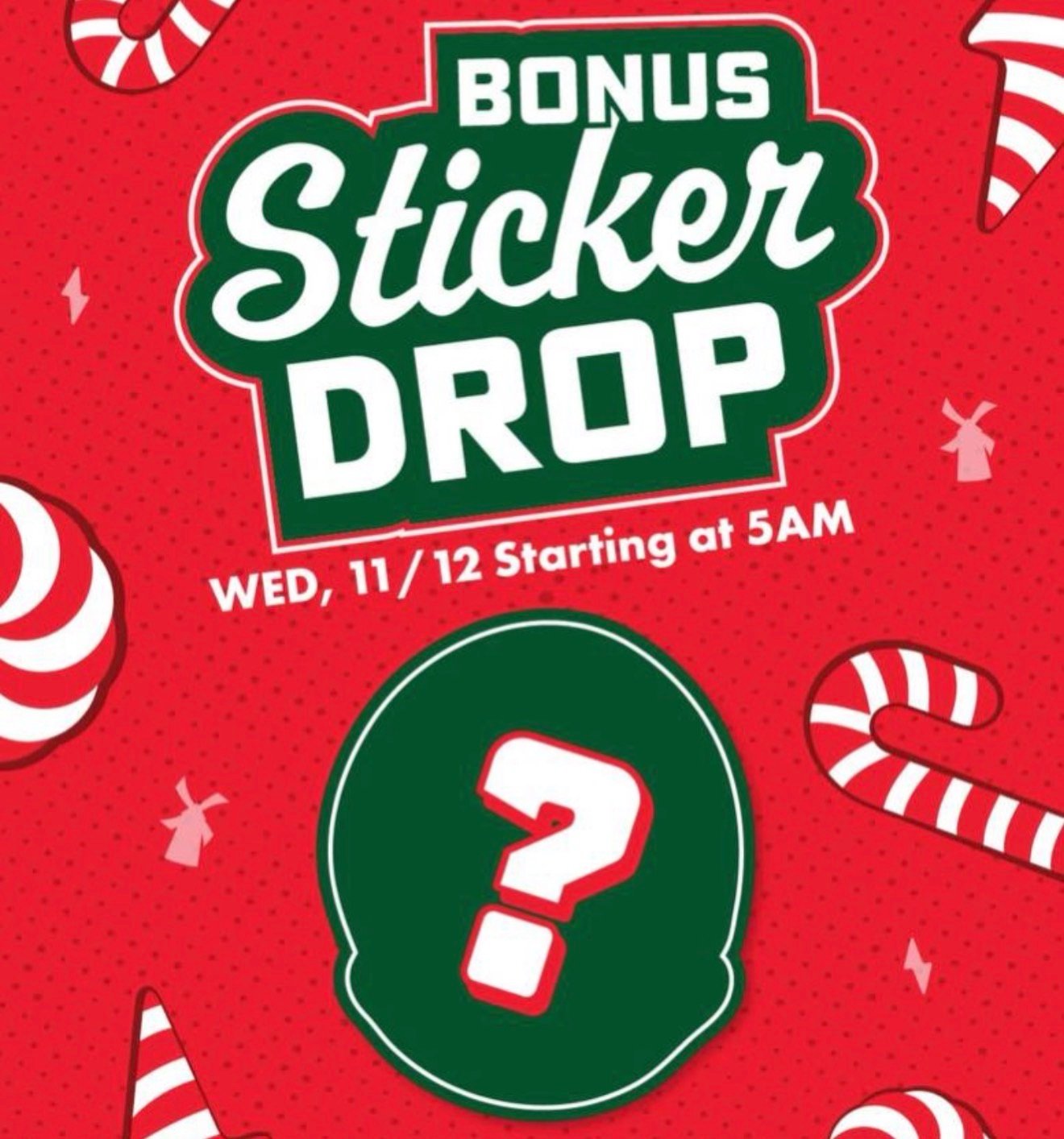 Dutch Bros Bonus Sticker Drop – Candy Cane Scented Sticker (11/12 ...