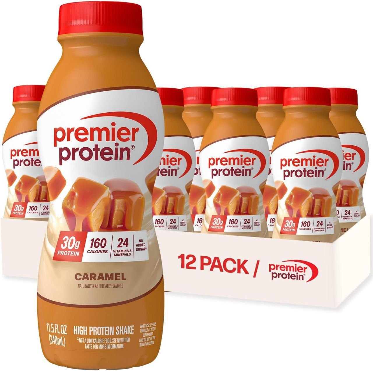 $22 Premier Protein Shake, Caramel, 30g Protein, No Added Sugar – 12 ...