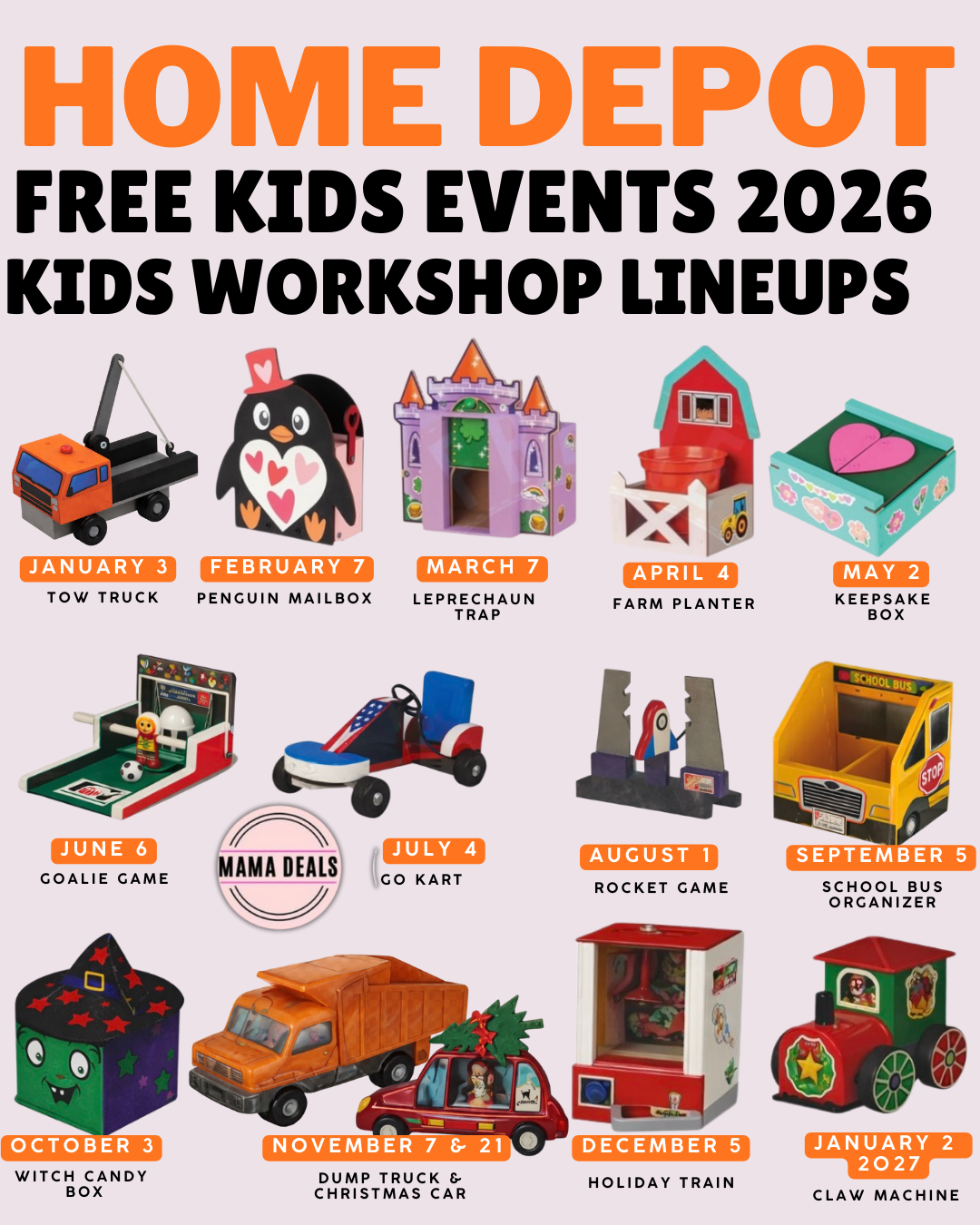 Home Depot Free Kids Workshops 2026: Full Monthly Schedule & Details ...