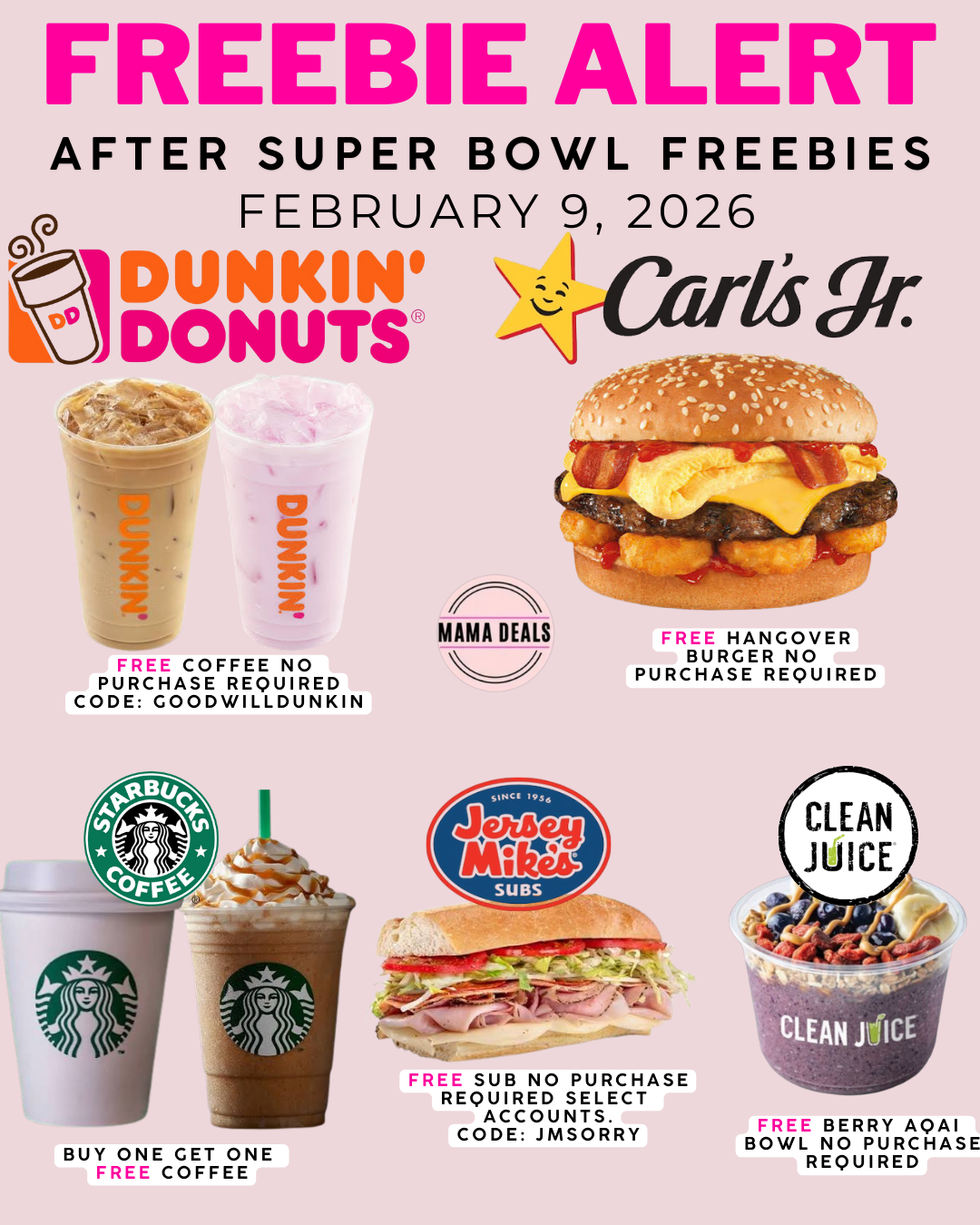FREEBIE ALERT: After Super Bowl Freebies (February 9, 2026) - Mama Deals