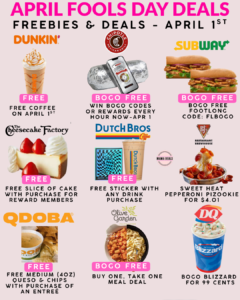 April Fools’ Day Deals 2026: Best Freebies & Food Deals on April 1 ...