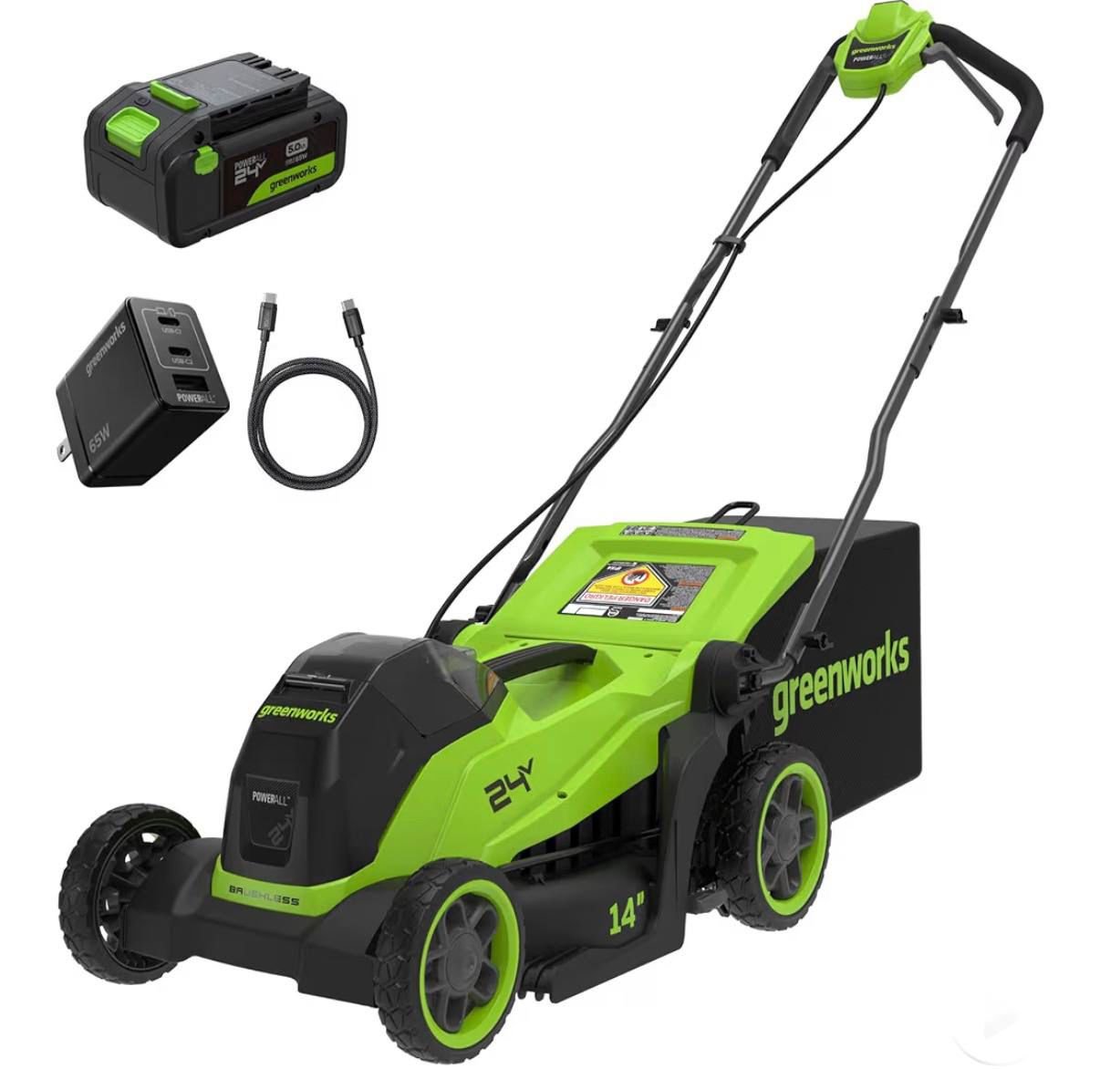 $129.xx Greenworks 24V 14? Cordless Lawn Mower Kit (Reg $269) – Huge ...