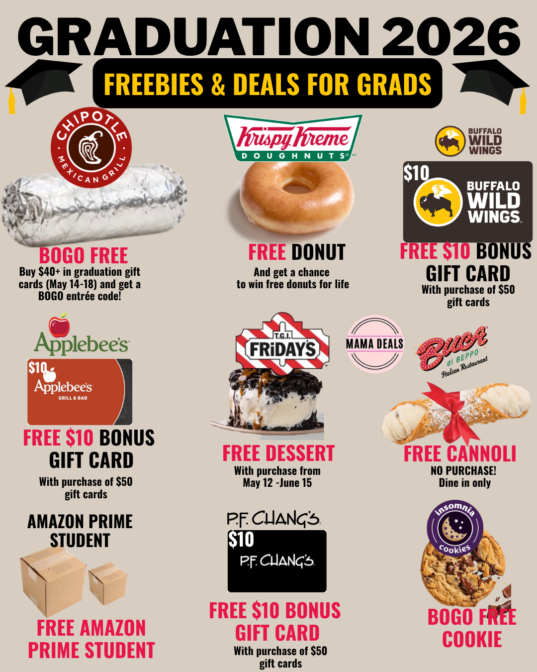 Graduation 2026 Freebies & Deals for Grads - Mama Deals